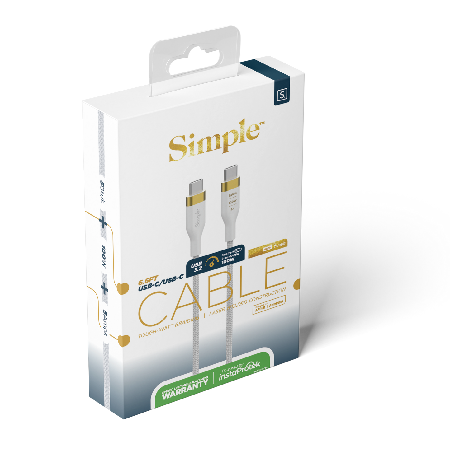 6 Ft - (USB 3.2 - 5amp) USB-C Cable with USB-C Connector – mysimpleus